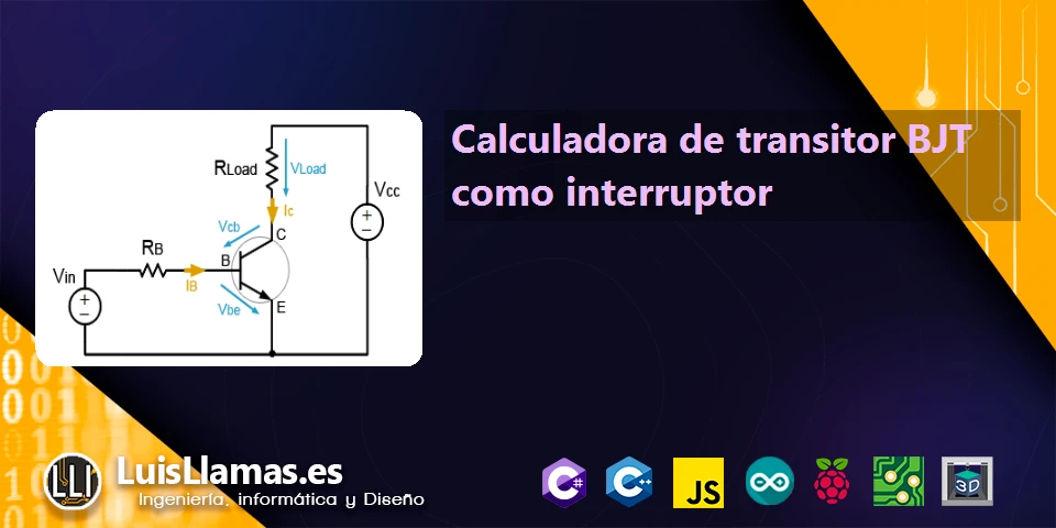Calculadora de transitor BJT como interruptor