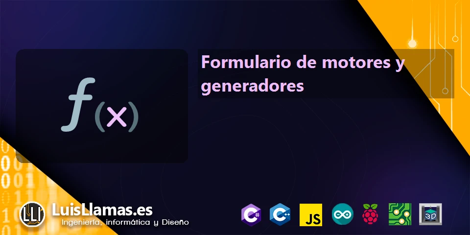 Formulario de motores y generadores