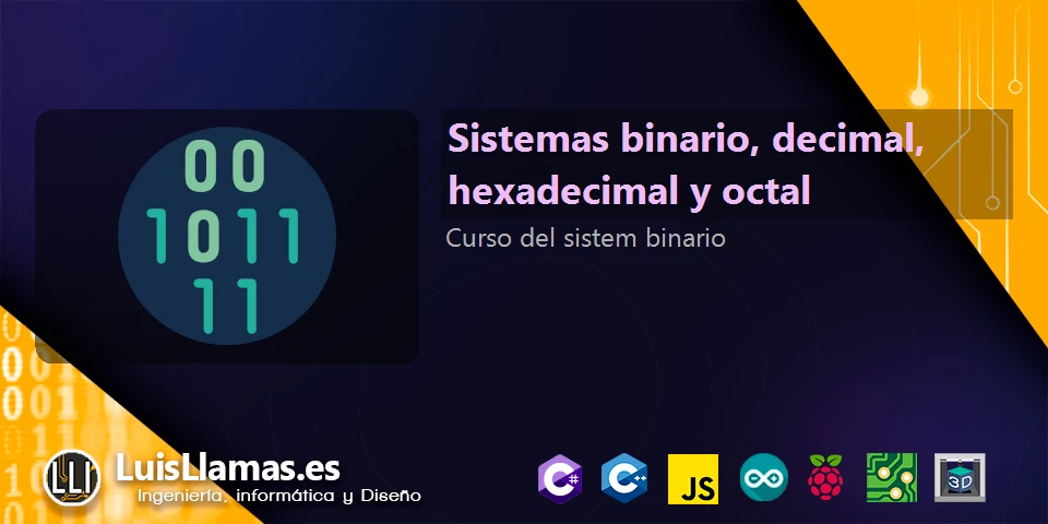 Sistemas binario, decimal, hexadecimal y octal